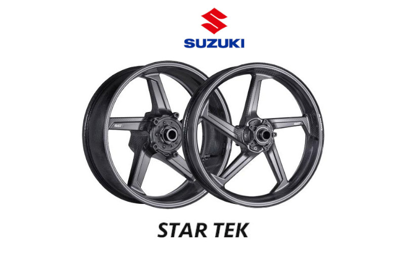 BST Star TEK Carbon Fibre Wheels - Suzuki GSXR1000 (17-22) - Red Mist ...